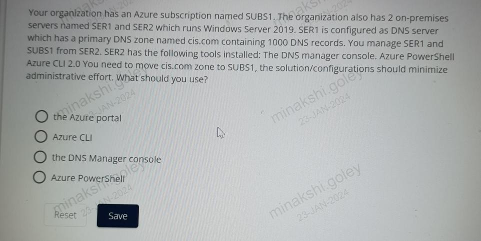 Solved Your organization has an Azure subscription named | Chegg.com