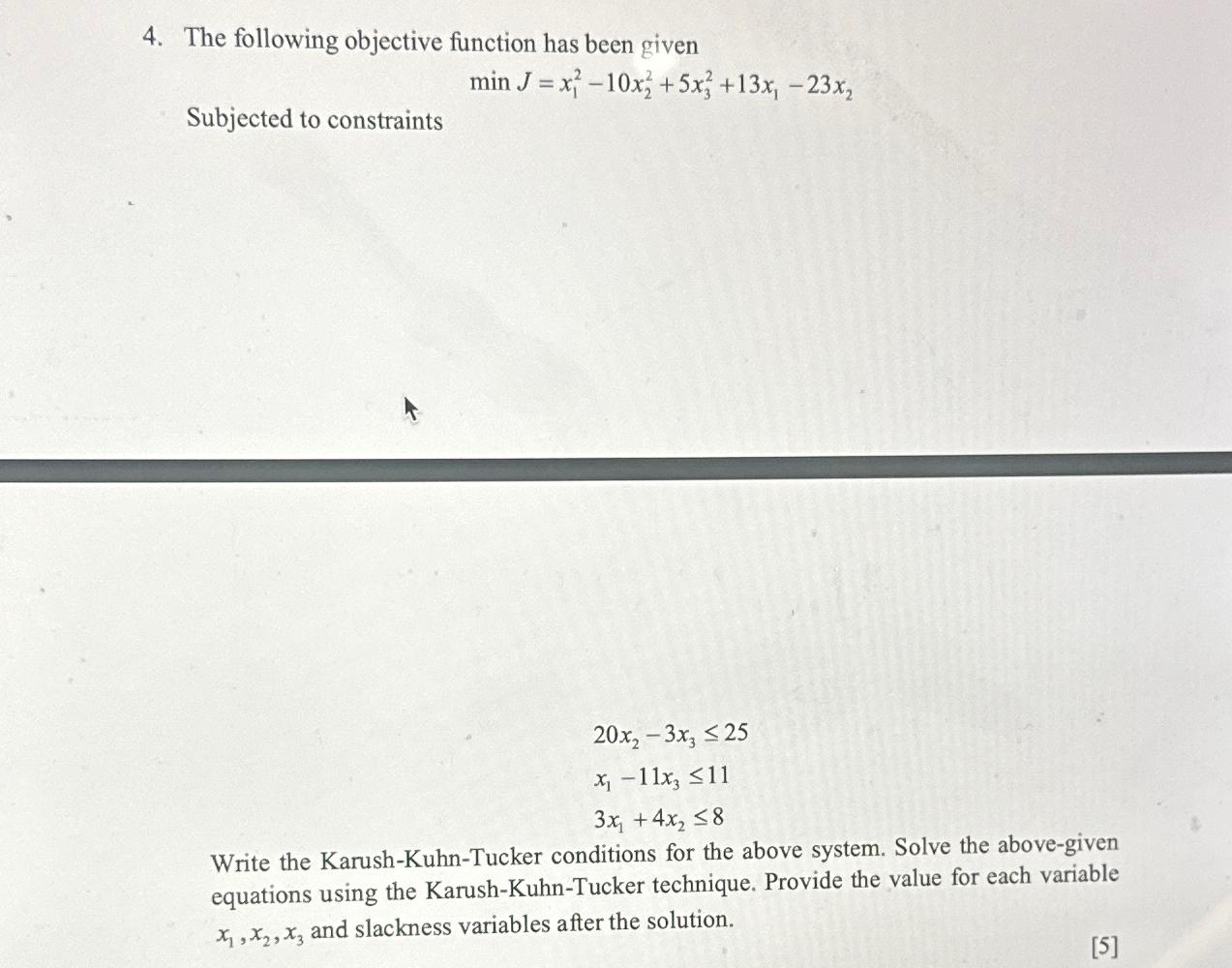 Solved The Following Objective Function Has Been