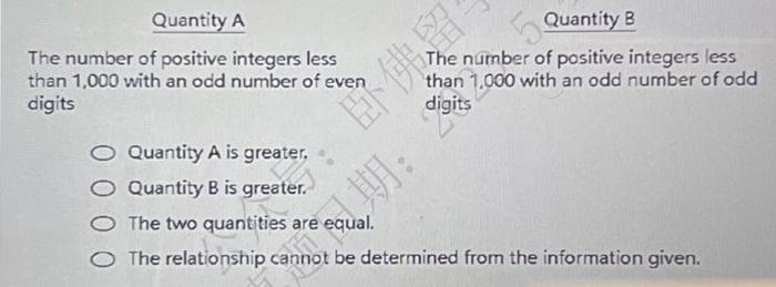Solved Quantity A Quantity B The number of positive integers | Chegg.com