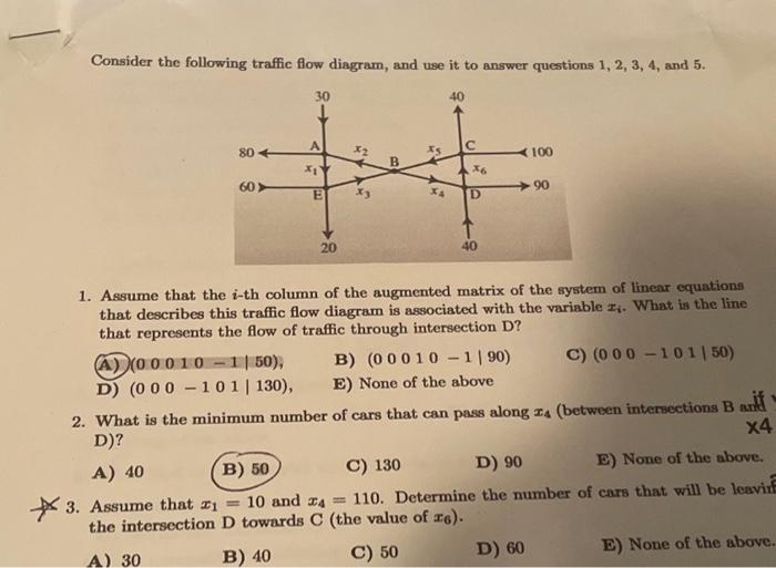 Solved Consider the following traffic flow diagram, and use | Chegg.com