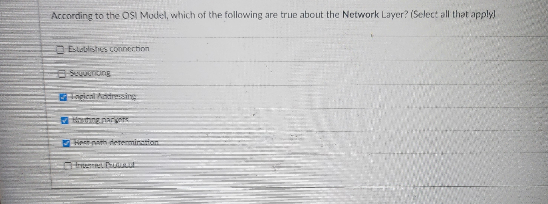 Solved According to the OSI Model, which of the following | Chegg.com