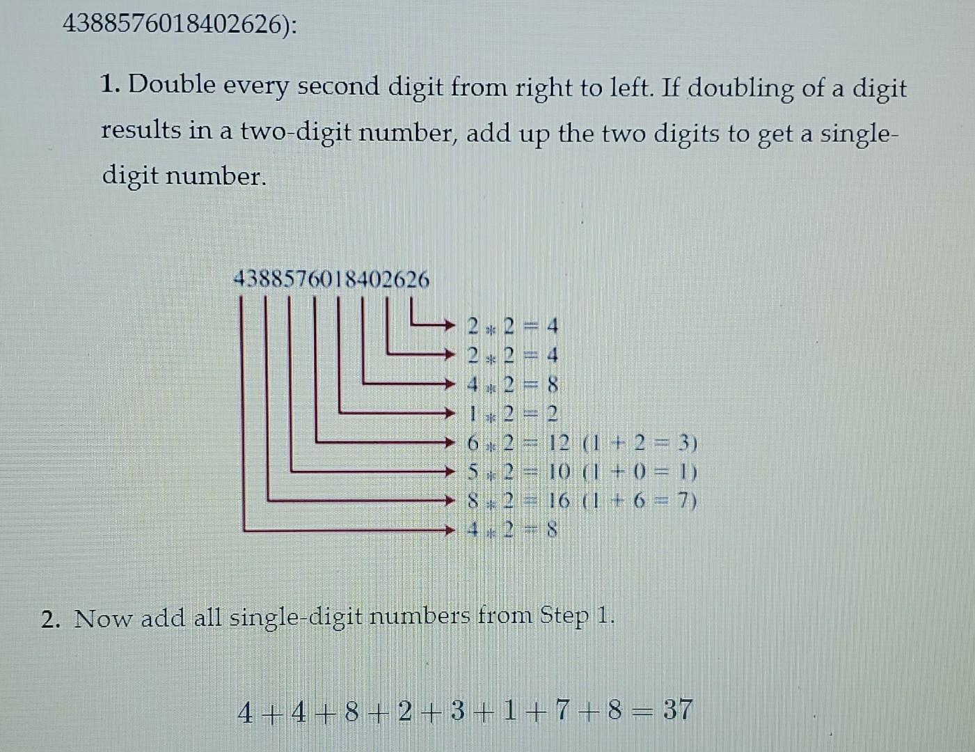 Solved 6 31 Financial Credit Card Number Validation