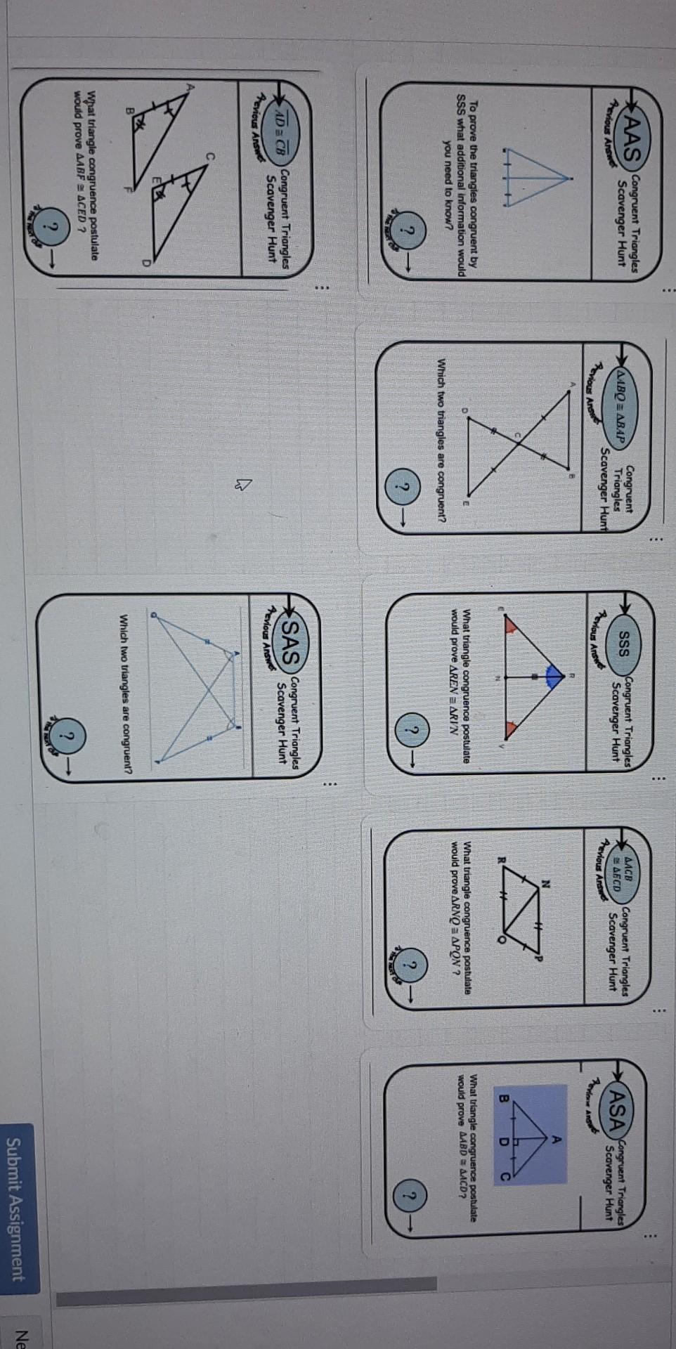 4. Congruent Triangles Scavenger Hunt ООО ANSWER | Chegg.com
