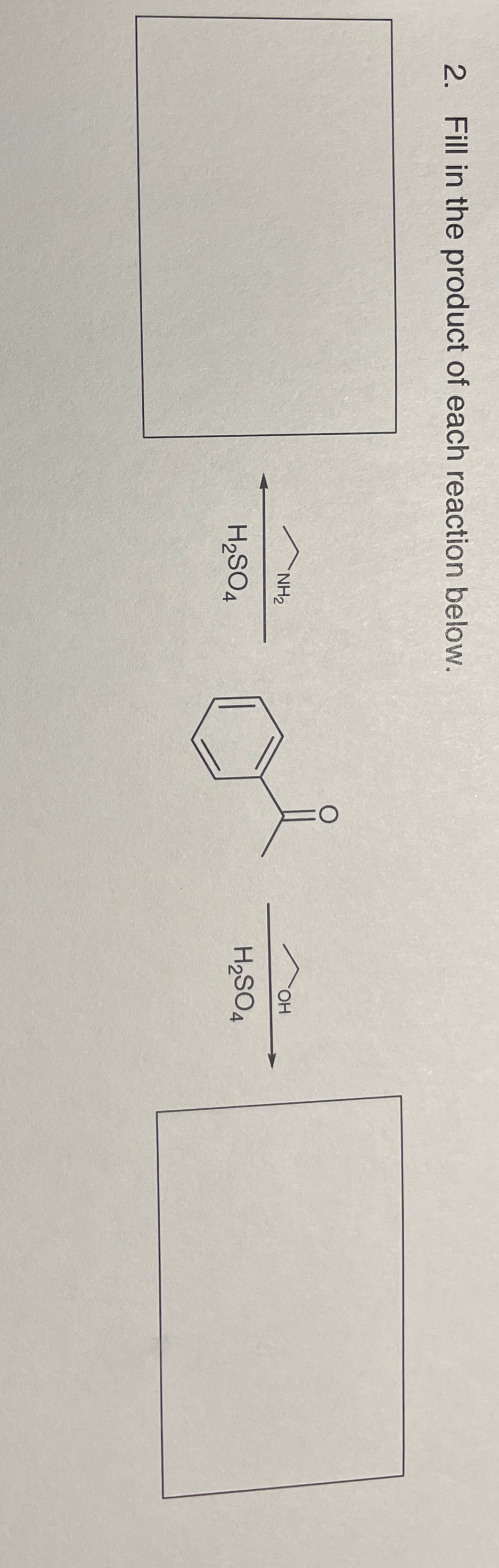Fill in the product of each reaction below. | Chegg.com