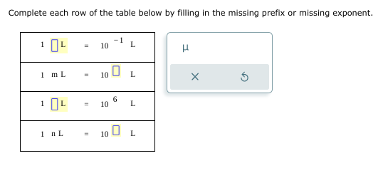 Solved Complete each row of the table below by filling in | Chegg.com