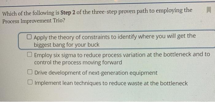 Solved Which of the following is Step 2 of the three-step | Chegg.com