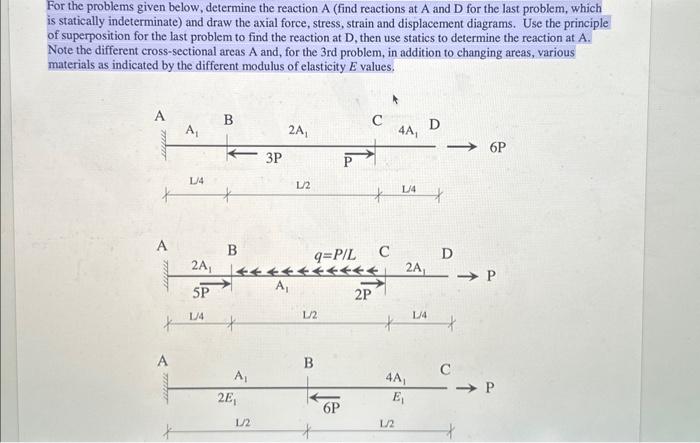 Solved For the problems given below, determine the reaction | Chegg.com
