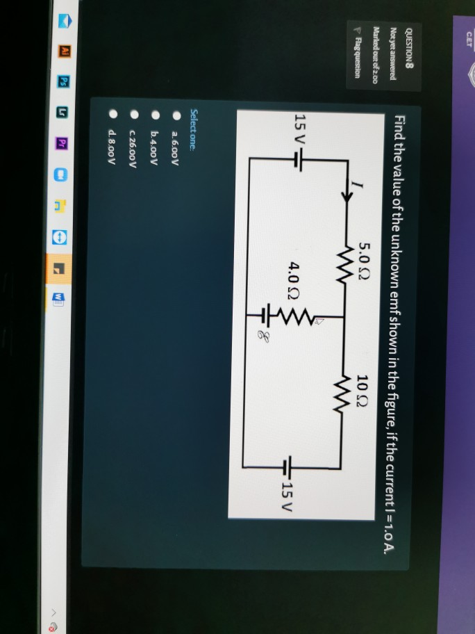 Solved C.ET Find the value of the unknown emf shown in the | Chegg.com