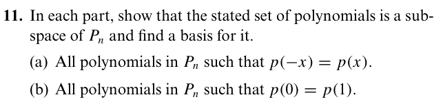 Solved In each part, show that the stated set of polynomials | Chegg.com