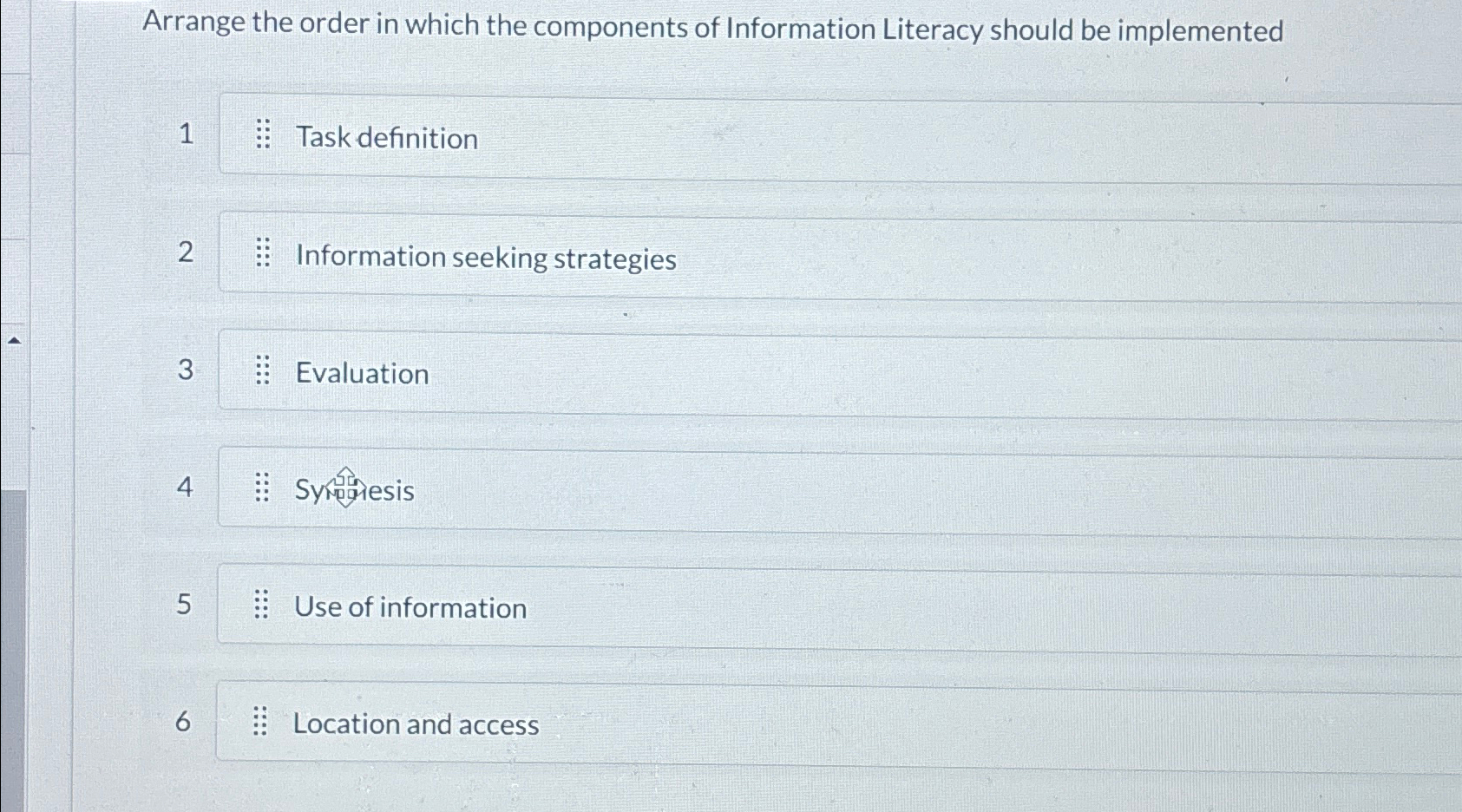 Solved Arrange the order in which the components of | Chegg.com