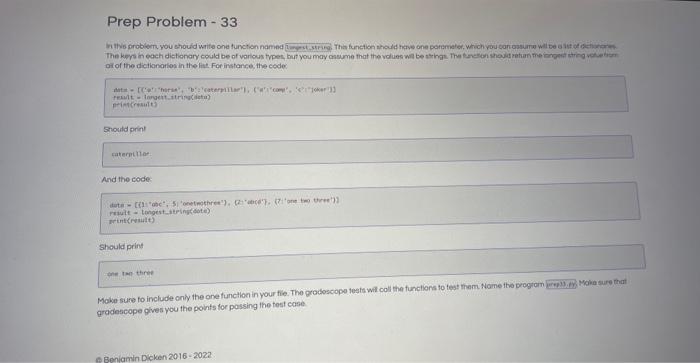 Solved Prep Problem - 33 Thivis froblem, you should write | Chegg.com Solved Prep Problem - 33 Thivis froblem, you should write | Chegg.com