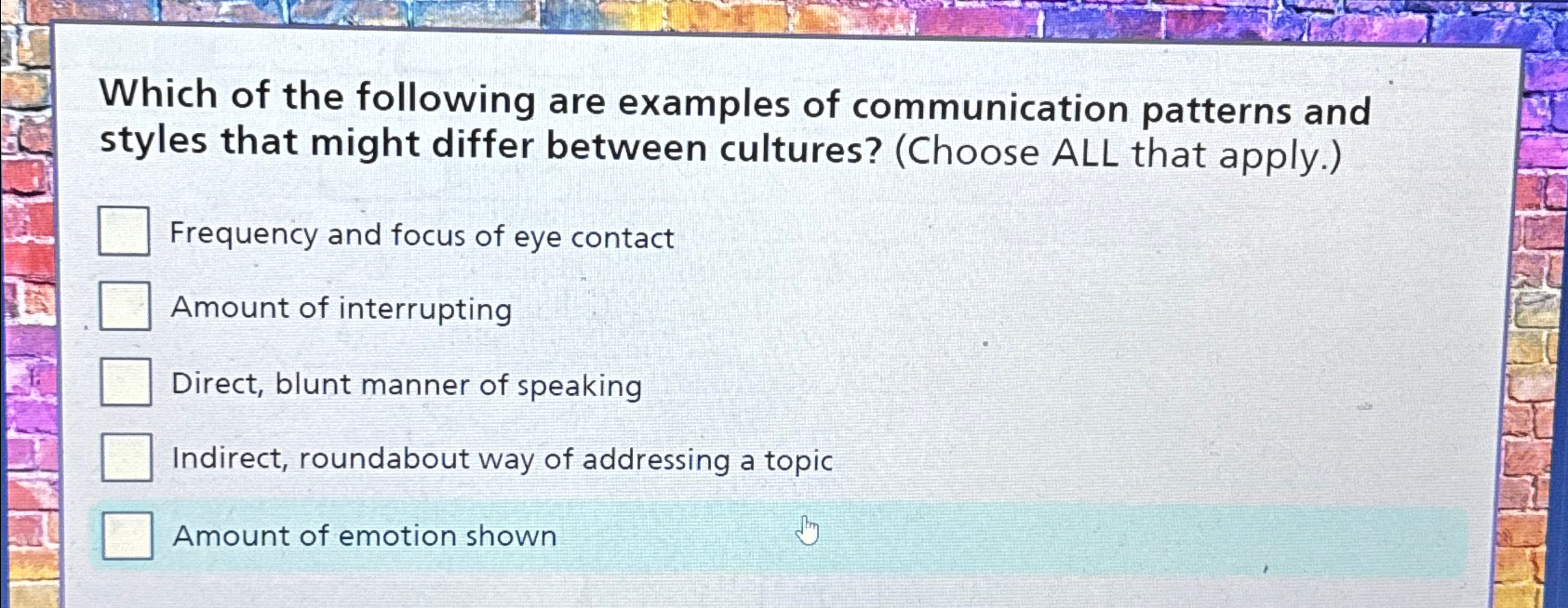 Solved Which of the following are examples of communication | Chegg.com