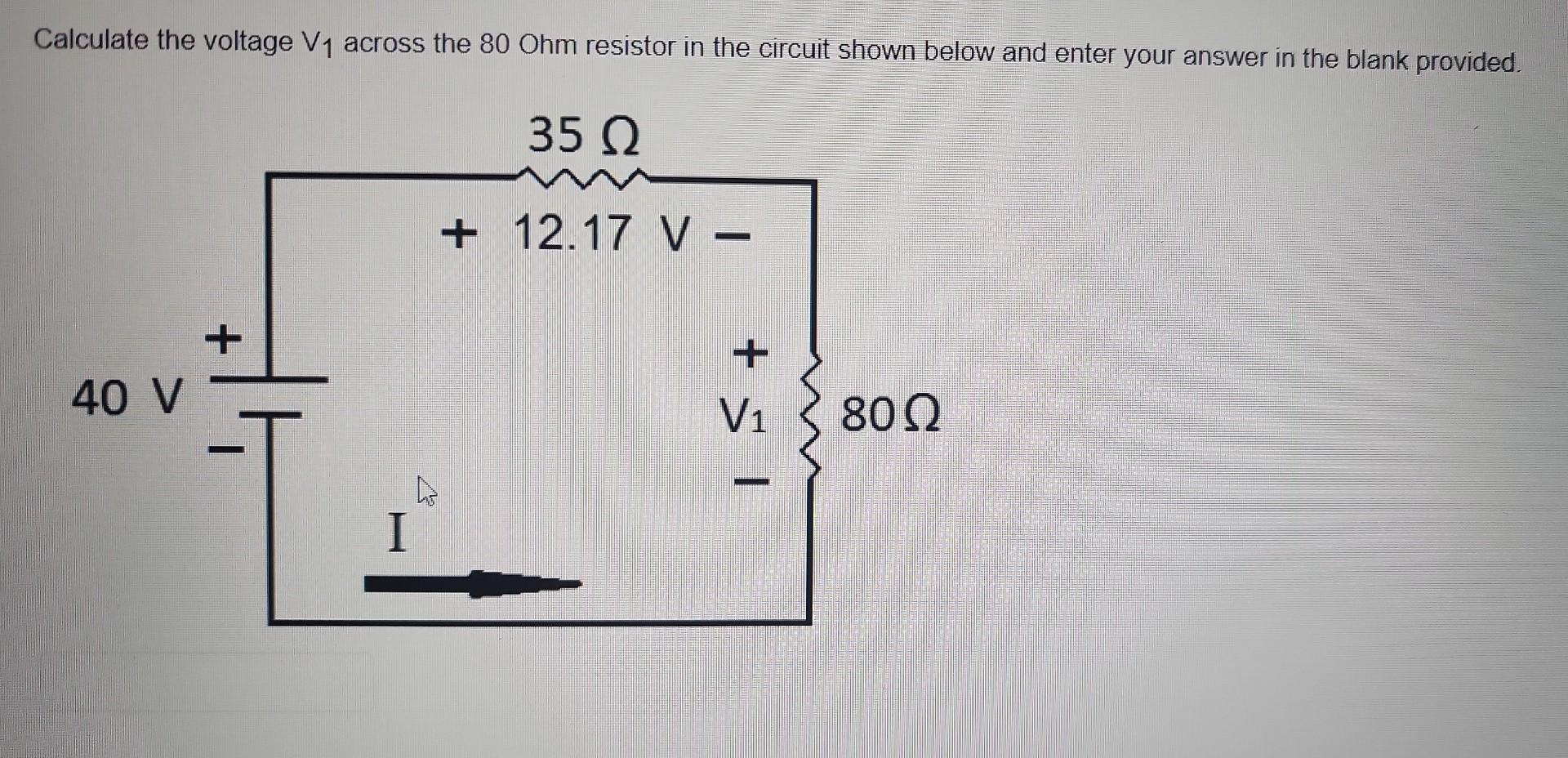 Solved Calculate the voltage V1 across the 80Ohm resistor in | Chegg.com