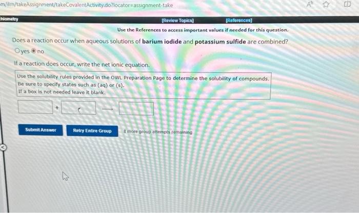 Solved Use the solubility rules provided in the oWL | Chegg.com