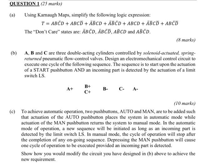 Solved Using Karnaugh Maps, simplify the following logic | Chegg.com