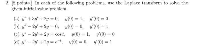 Solved 2. [ 8 points.] In each of the following problems, | Chegg.com