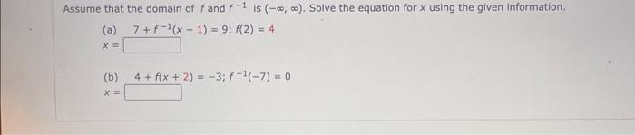 Solved Assume that the domain of f and f -1 is (-infinity, | Chegg.com