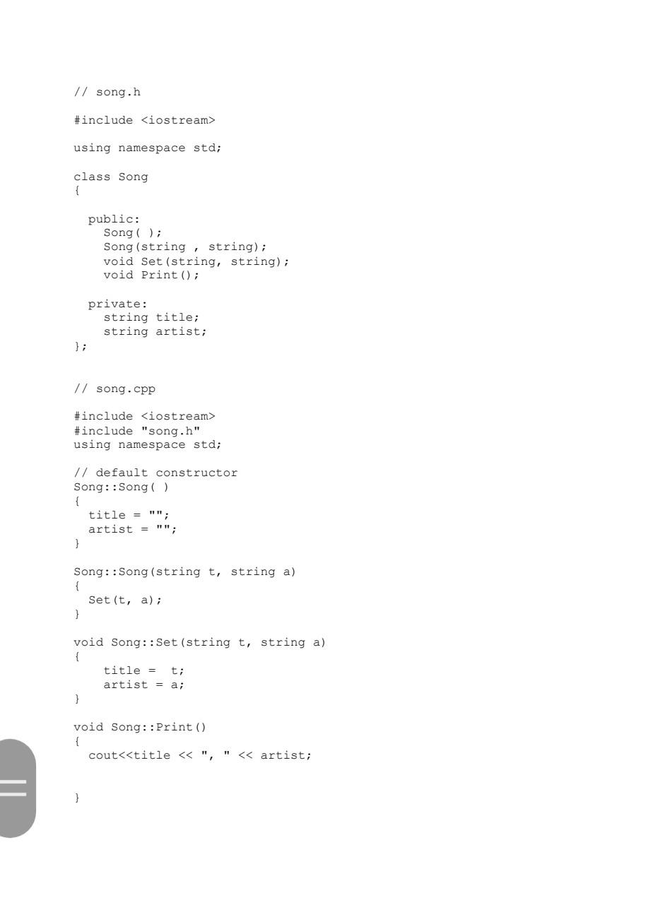 // song.h #include using namespace std; class Song { | Chegg.com