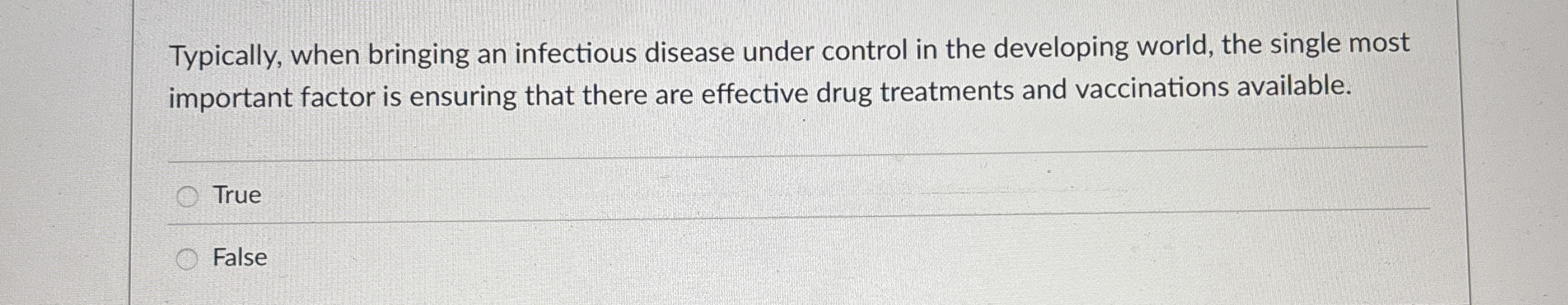 Solved Typically, when bringing an infectious disease under | Chegg.com