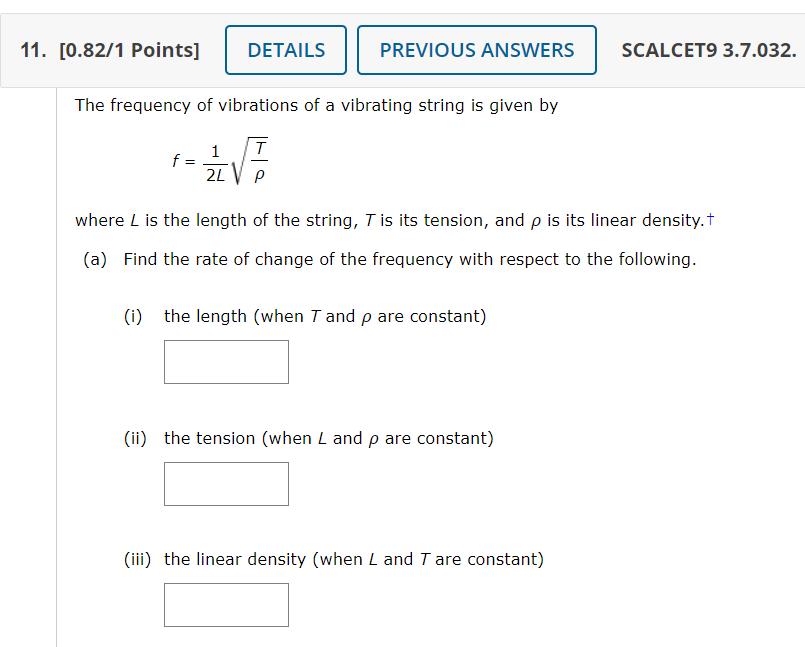 Solved The frequency of vibrations of a vibrating string is | Chegg.com