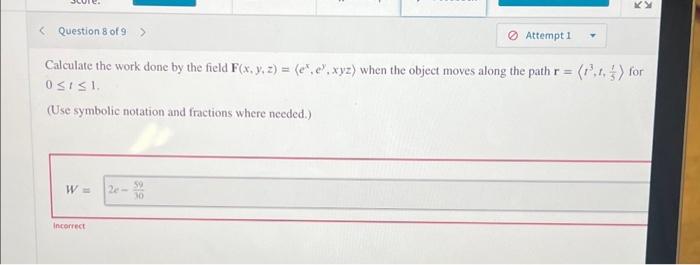 Solved Calculate the work done by the field | Chegg.com