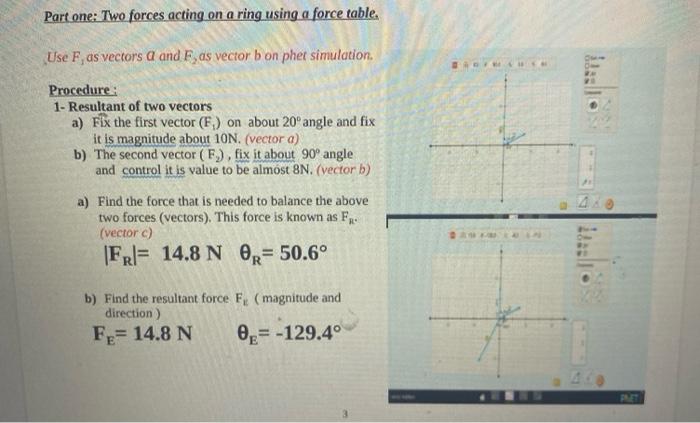 Solved 1) For part 1, use Phet simulation for each vector to | Chegg.com