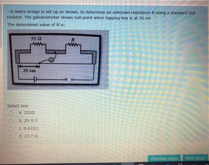 Solved - A metre bridge is set-up as shown, to determine an | Chegg.com
