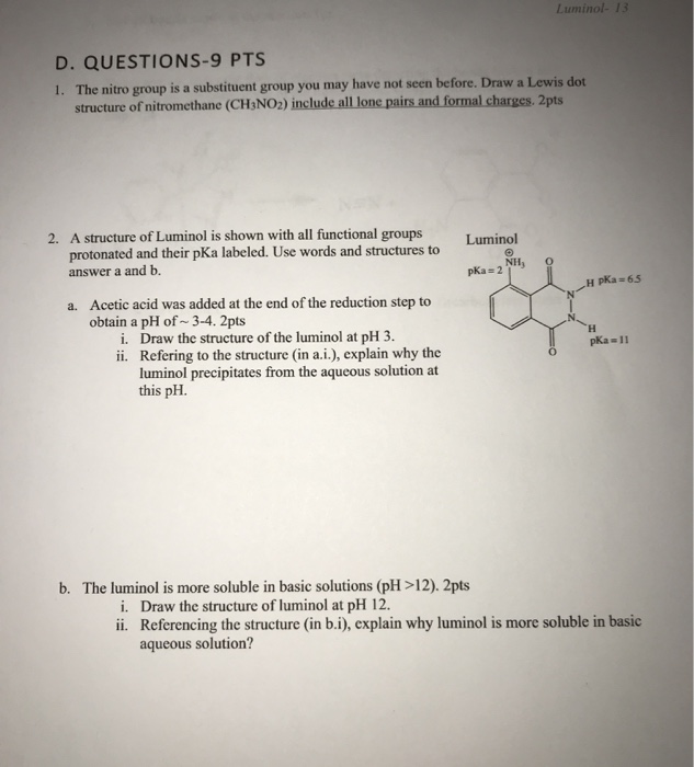 Solved D Questions 9 Pts 1 The Nitro Group Is A 2460