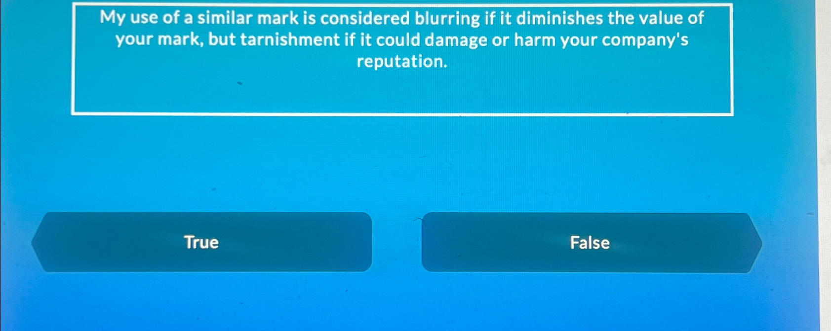 Solved My use of a similar mark is considered blurring if it | Chegg.com