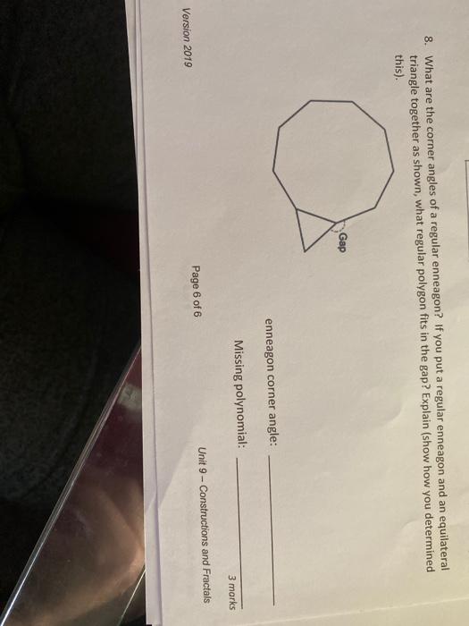 Solved 8. What are the corner angles of a regular enneagon? | Chegg.com