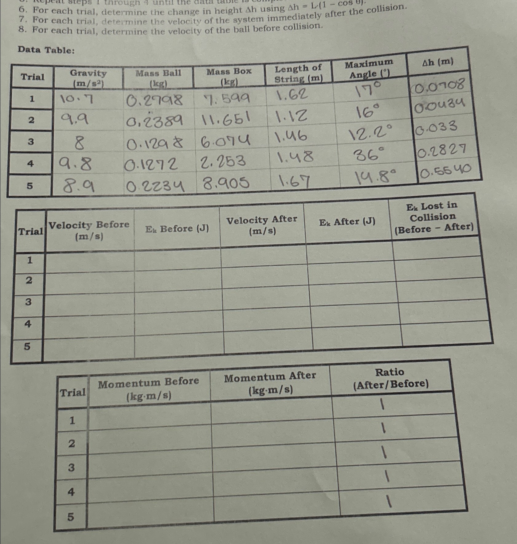 help me fill out the rest of my the tables please | Chegg.com