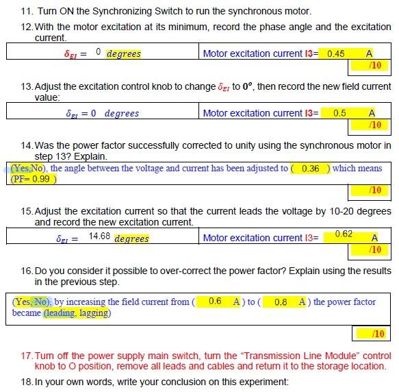 Solved LAB 2: Power Factor Correction using Synch. Machine | Chegg.com Solved LAB 2: Power Factor Correction using Synch. Machine | Chegg.com