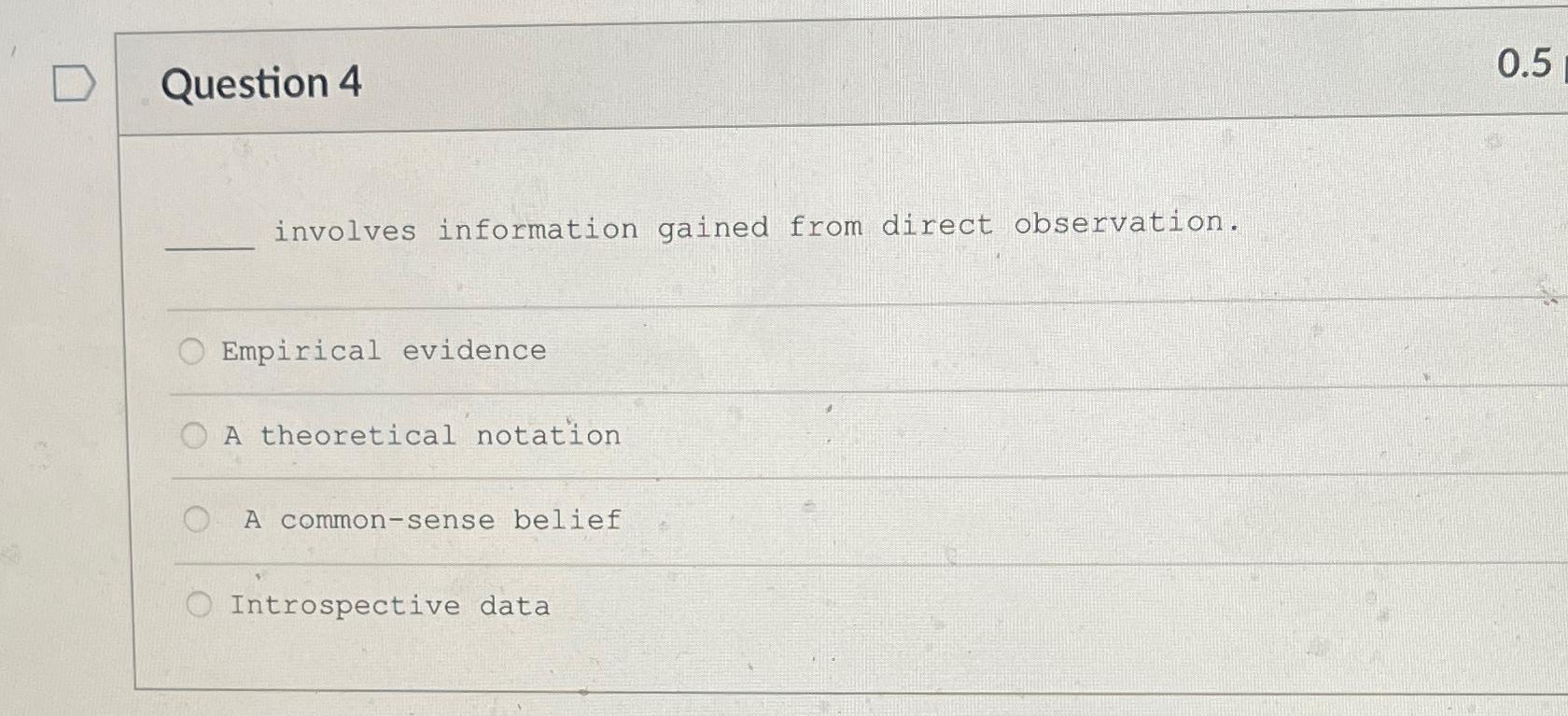 Solved Question 40.5involves information gained from direct | Chegg.com