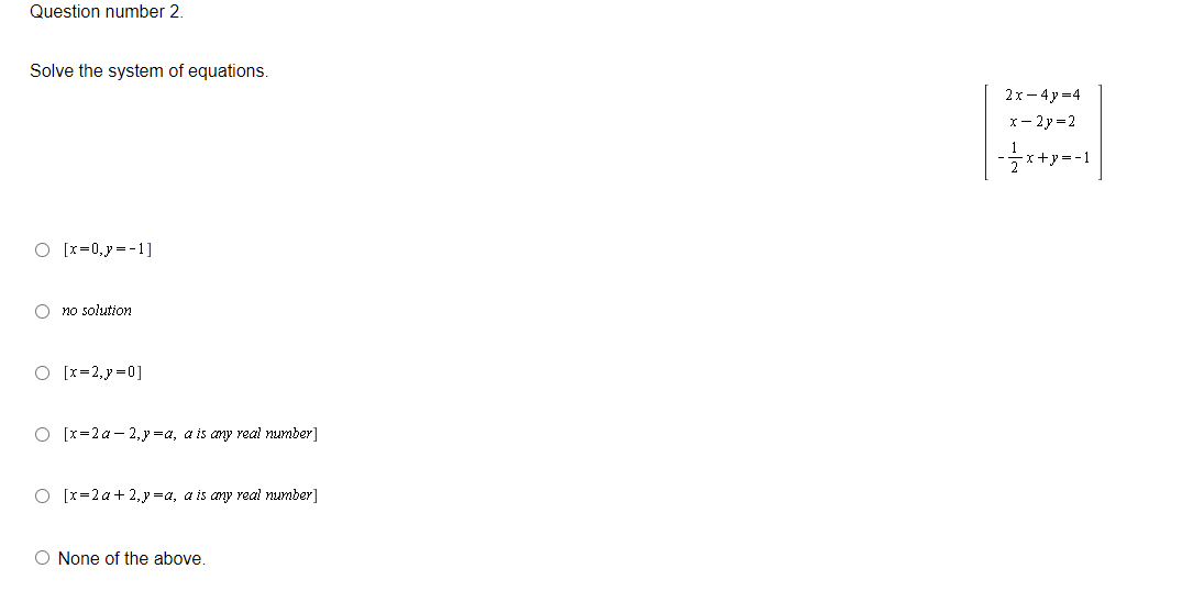 Solved Question number 2.Solve the system of | Chegg.com