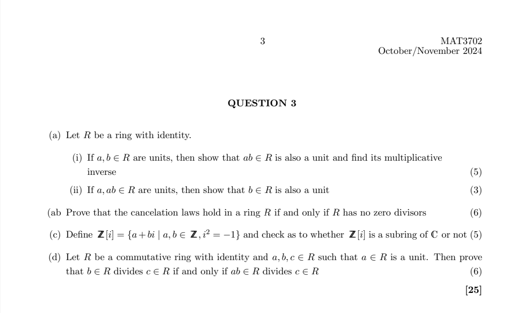 Solved 3MAT3702October/November 2024QUESTION 3(a) ﻿Let R ﻿be | Chegg.com