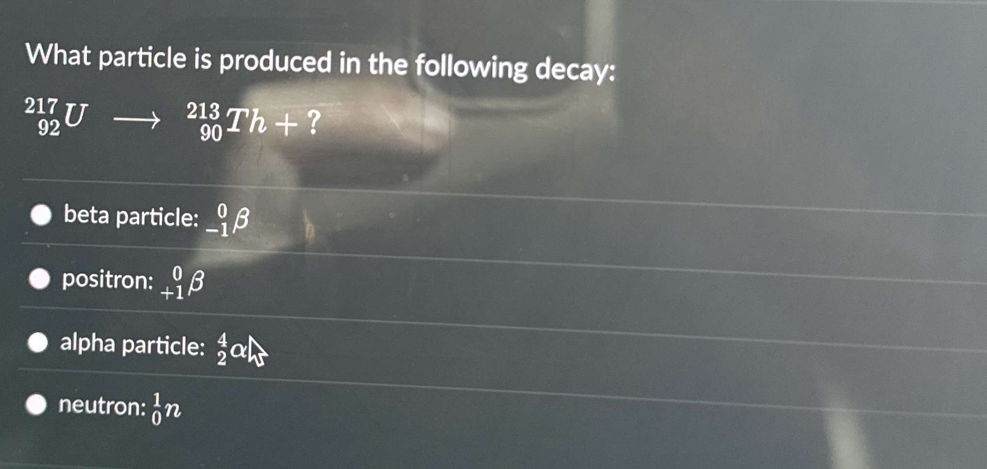 Solved What particle is produced in the following | Chegg.com