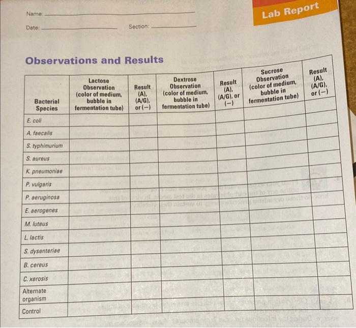 Solved Observations and Results | Chegg.com