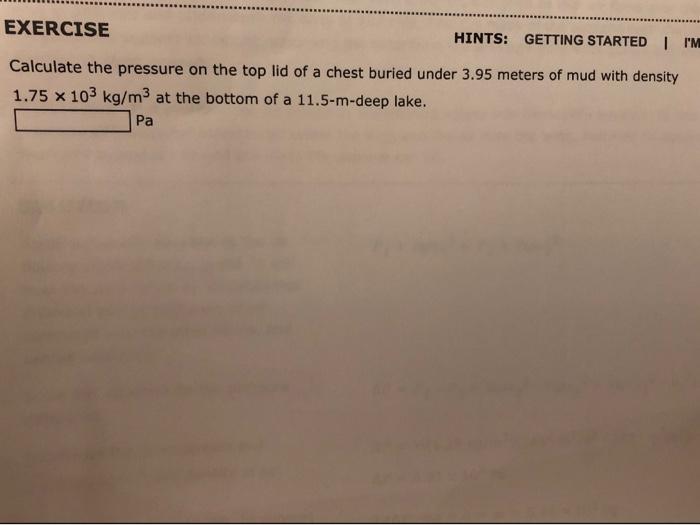 Solved EXERCISE HINTS: GETTING STARTED I'M Calculate the | Chegg.com