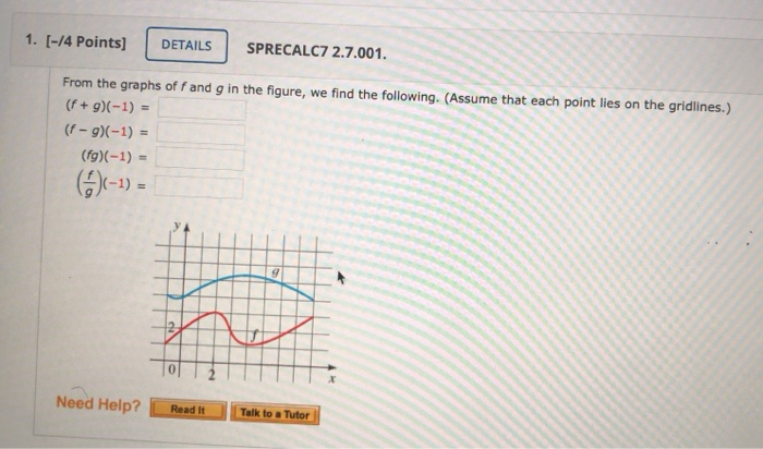 Solved 1. [-14 Points] DETAILS SPRECALC7 2.7.001. From the | Chegg.com