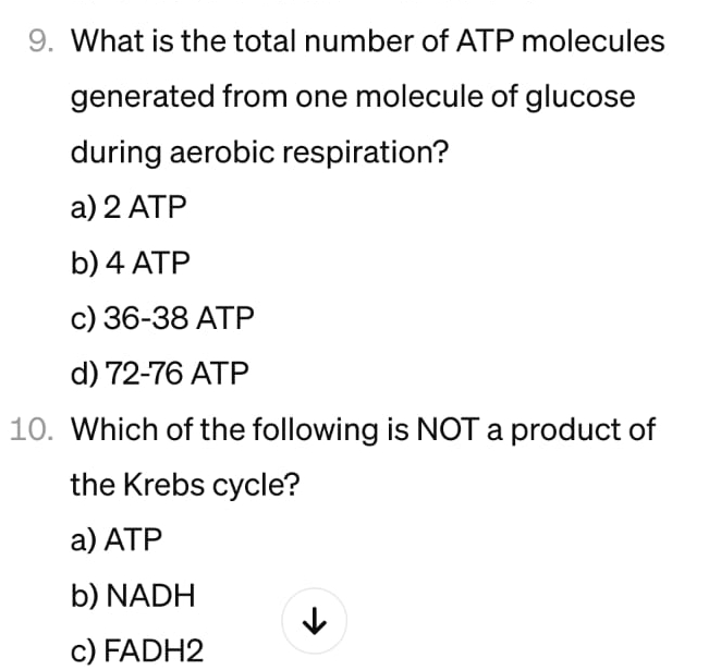 Solved What is the total number of ATP molecules generated | Chegg.com