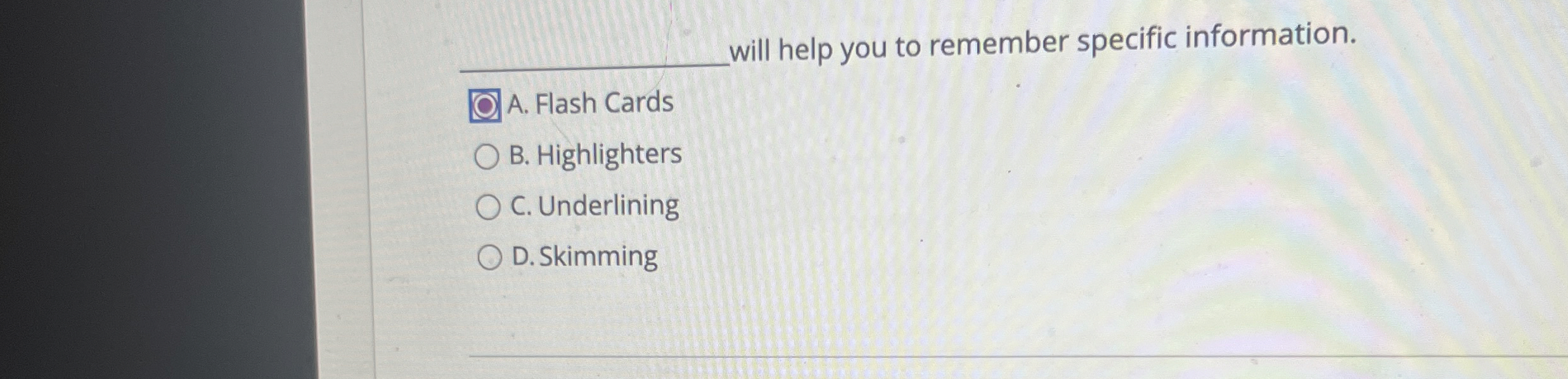Solved q,will help you to remember specific information.A. | Chegg.com