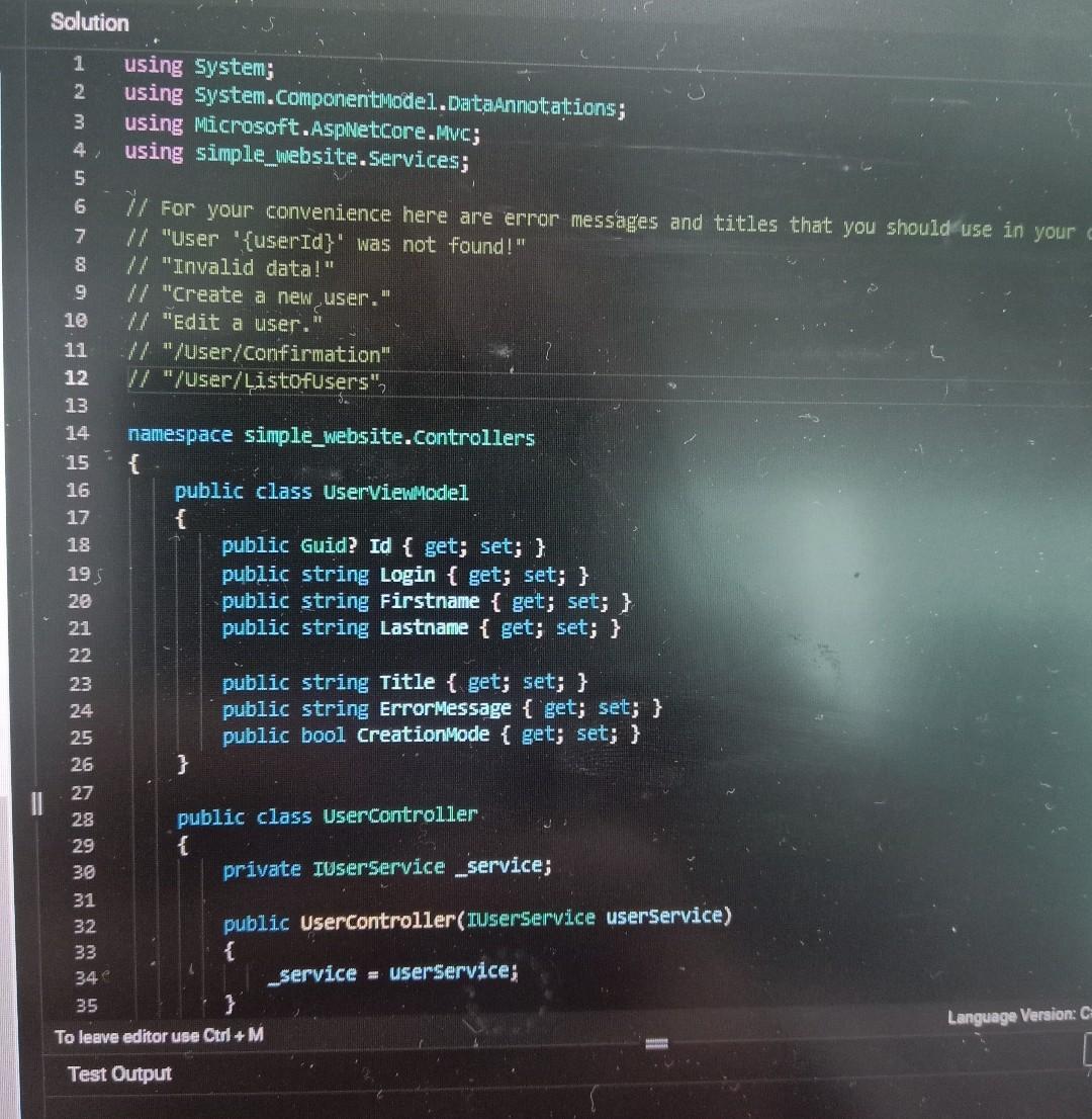 Solved Your task is to finish implementation of | Chegg.com