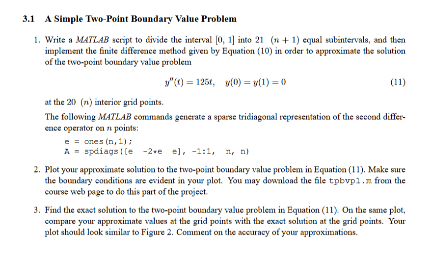 Solved 3.1 ﻿A Simple Two-Point Boundary Value ProblemWrite a | Chegg.com