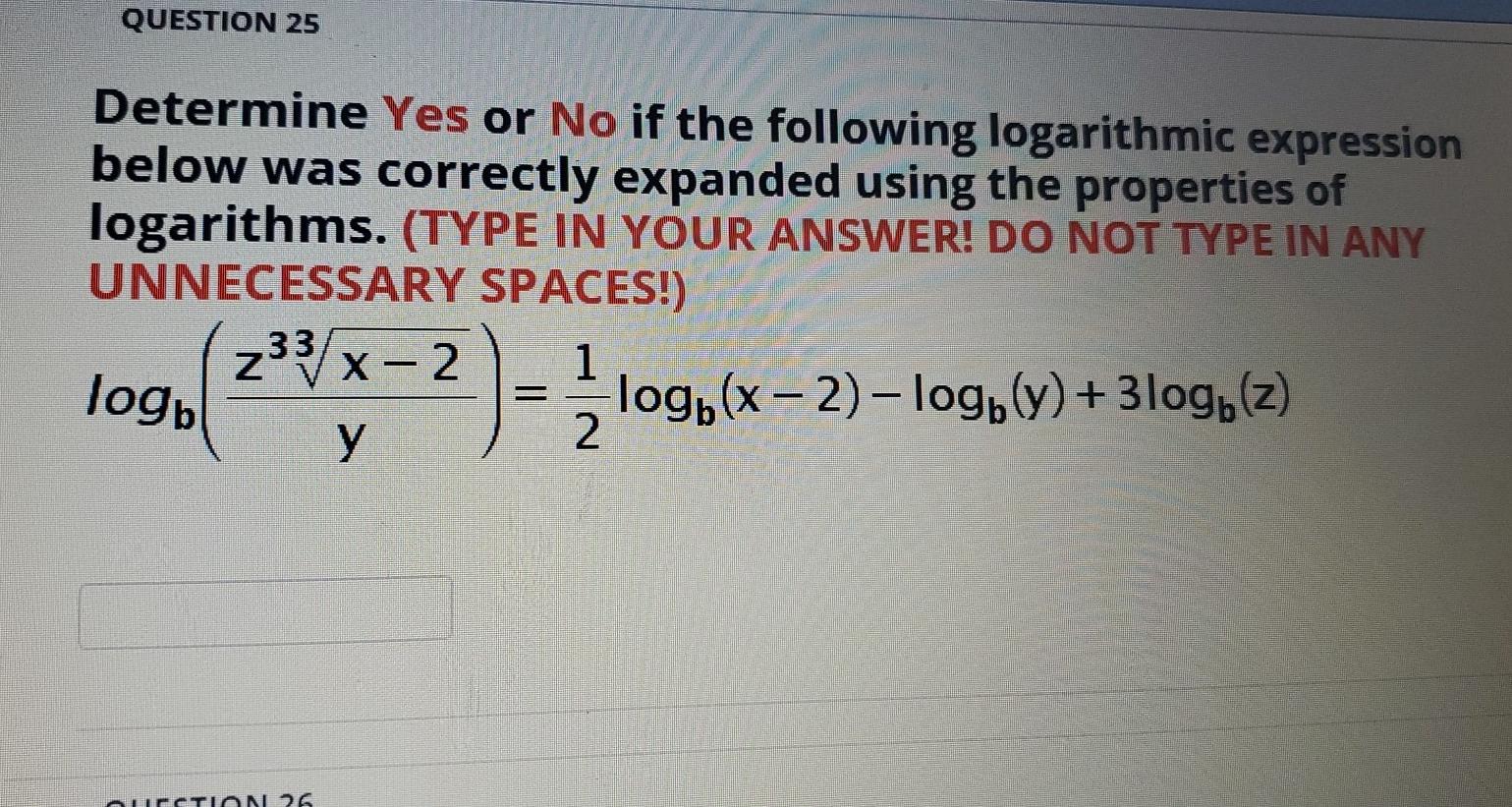 Solved QUESTION 25 Determine Yes or No if the following | Chegg.com