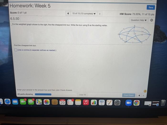 Solved Homework: Week 5 Score of 1 pt 15 of 15113 com HW | Chegg.com