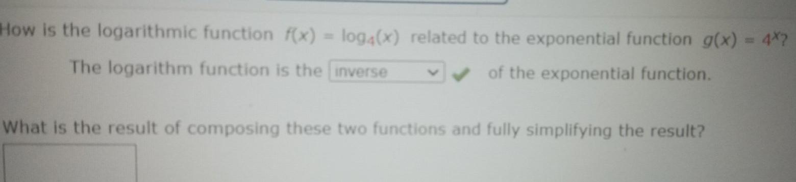 Solved How is the logarithmic function f(x) = log.(x) | Chegg.com