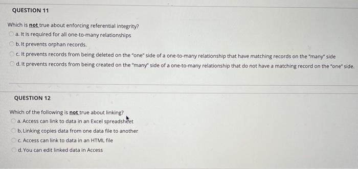 Solved QUESTION 11 Which is not true about enforcing | Chegg.com