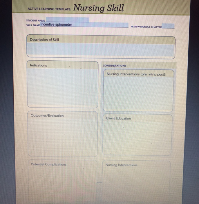 Solved ACTIVE LEARNING TEMPLATE: Nursing Skill STUDENT NAME | Chegg.com