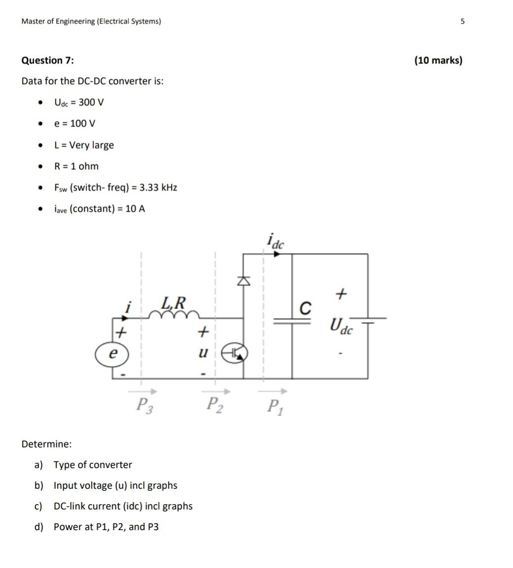 Solved Master of Engineering (Electrical Systems) Question | Chegg.com