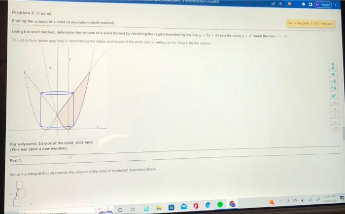 Solved Finding the volume of a solid of revolution(shell | Chegg.com